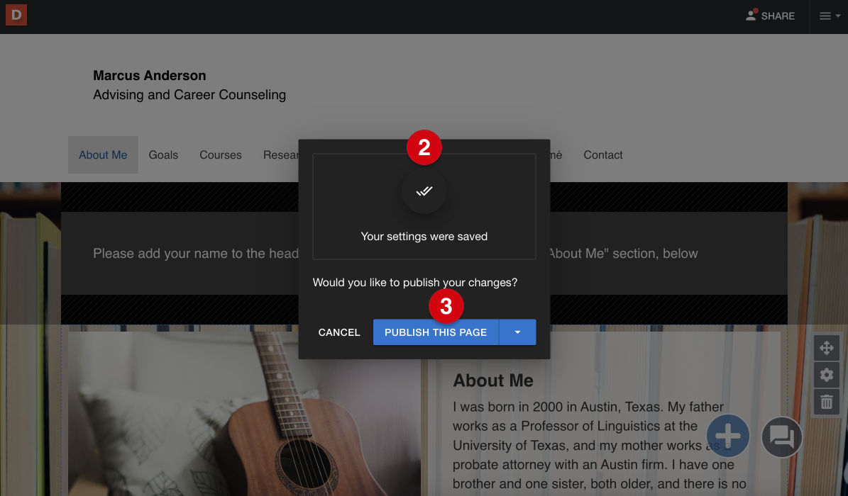 Share and publish your Work for the first time – Digication Help Desk