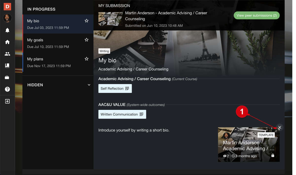 Add or remove Work – Digication Help Desk