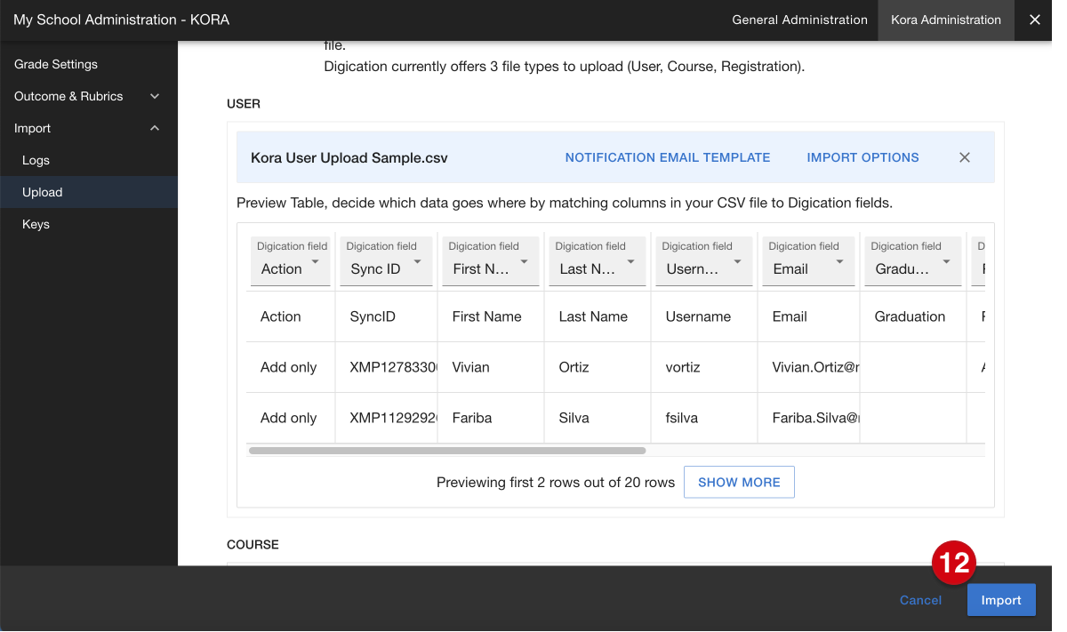 Create Update And Delete Users With Csv Import Digication Help Desk 8212