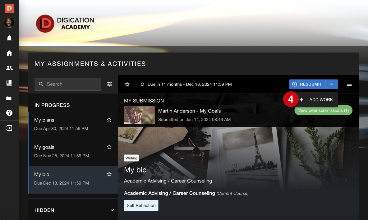 Submit Work – Digication Help Desk