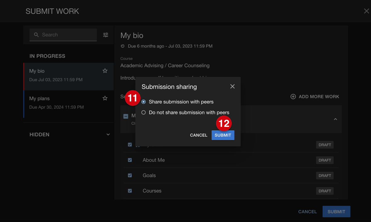 Submit Work – Digication Help Desk