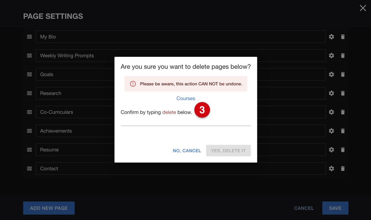Add or manage Pages – Digication Help Desk