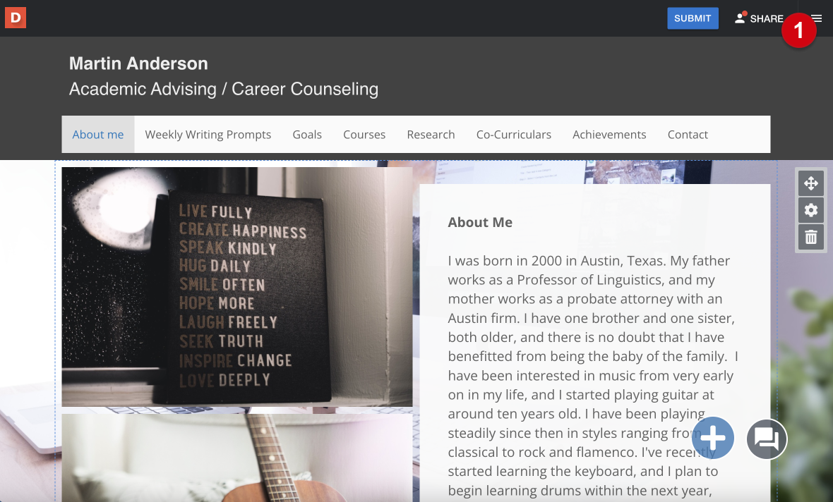 Share and publish your Work for the first time – Digication Help Desk