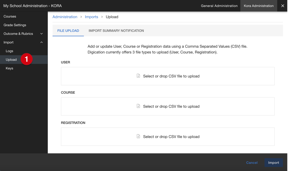 Create, update, and delete Kora courses with CSV import – Digication Help Desk