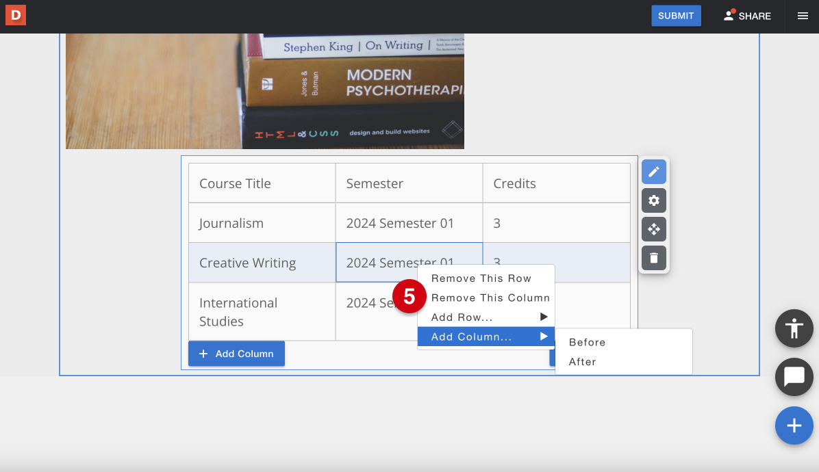 Table modules – Digication Help Desk