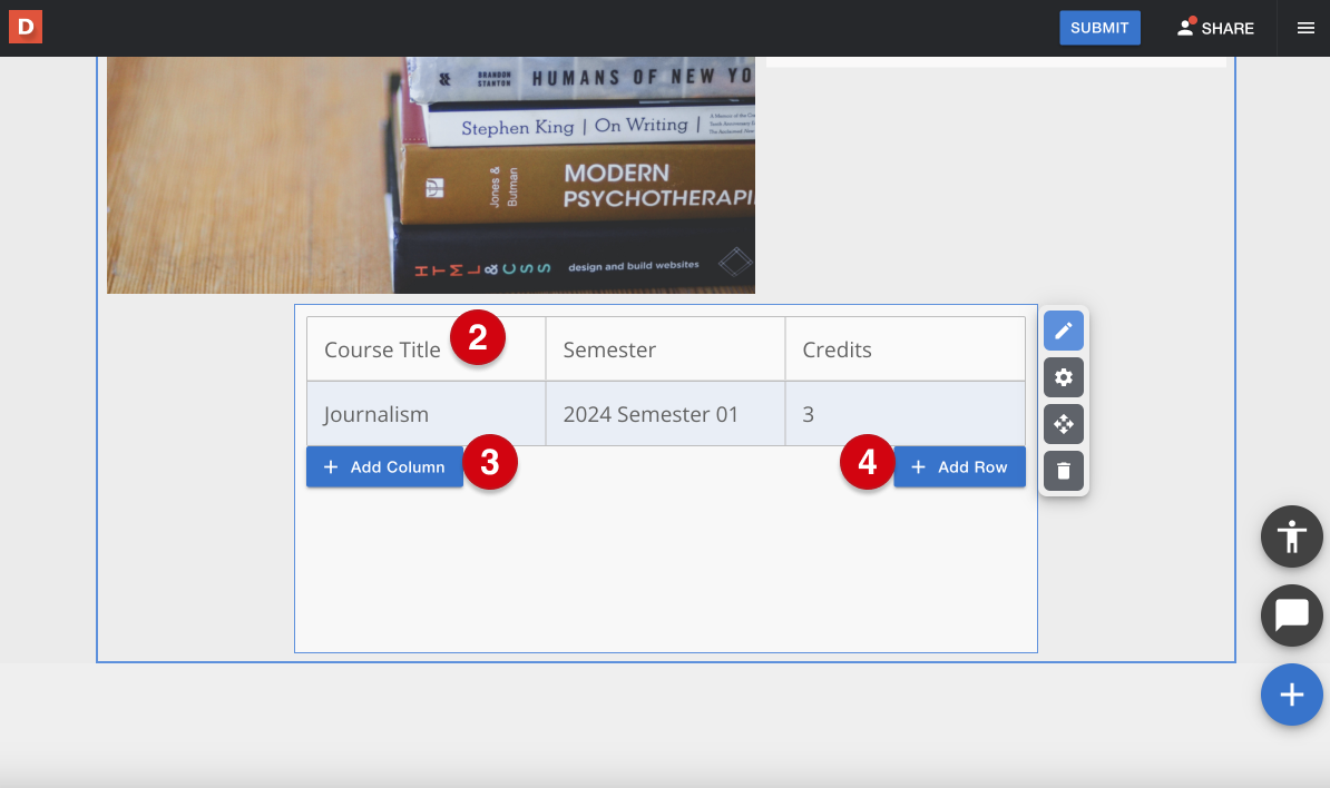 Table Modules Digication Help Desk