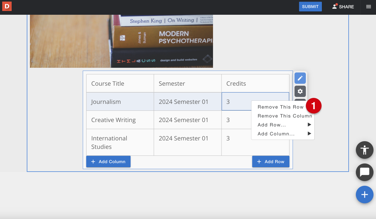Table modules – Digication Help Desk